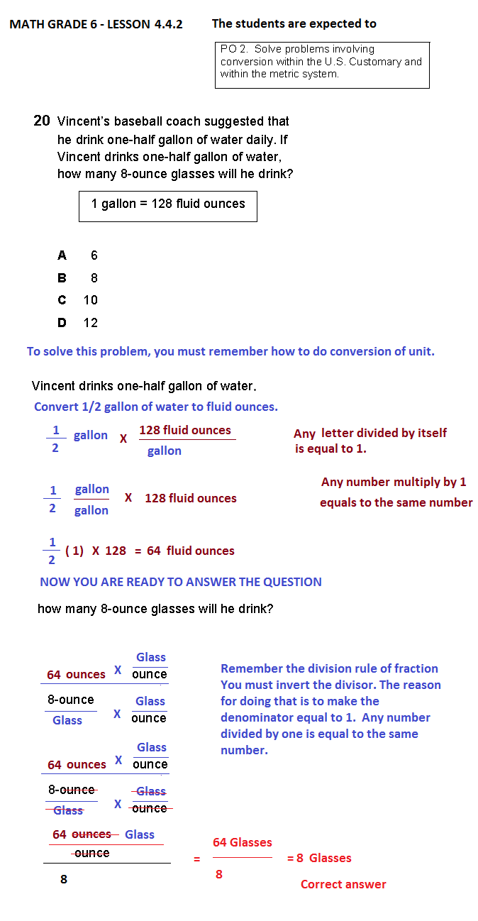 6th Grade Learning how to do conversion of unit of measurement