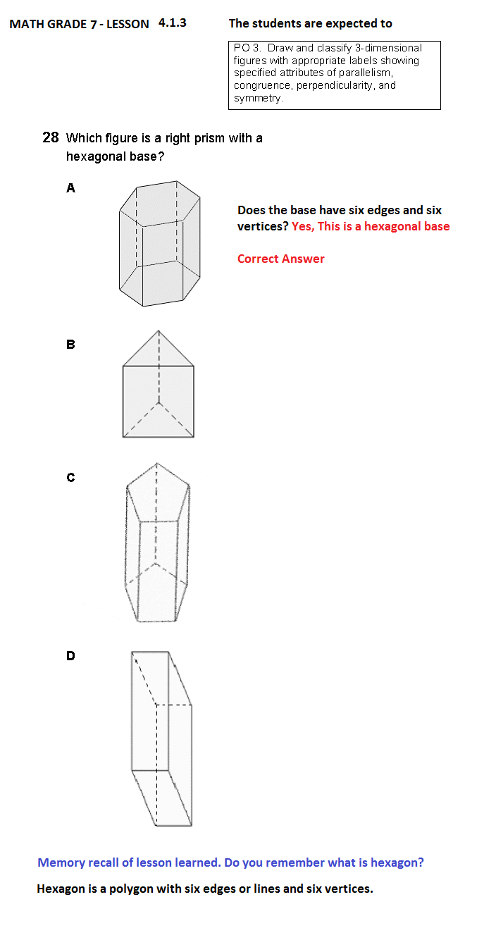 Classify 3-dimensional figures