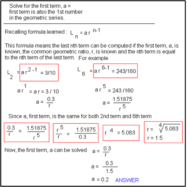 Geometric Series First Term Calculator